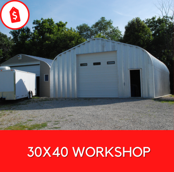 20x40 Workshop Building Garage- Steel Building Kit Prices