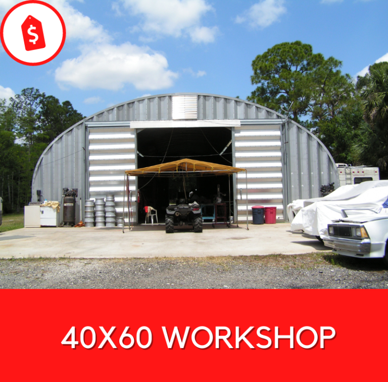 30x40 Workshop Building Garage- Steel Building Kit Prices