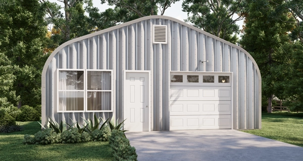 30x50 Prefab Steel Home- Quonset hut Style Metal Home.